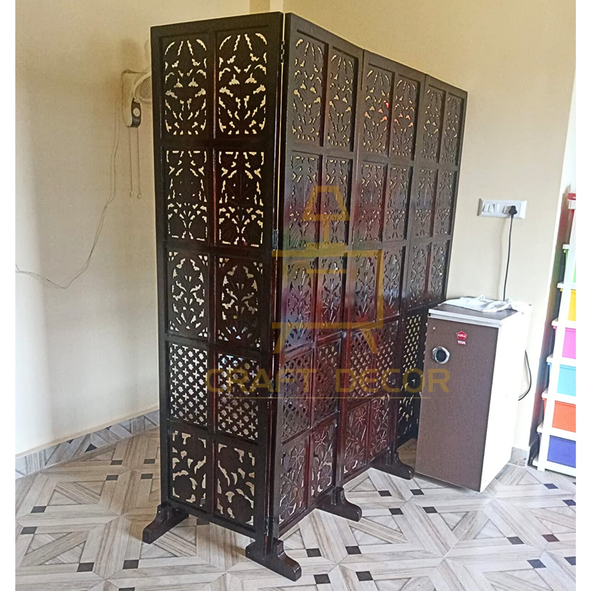 CRAFT DECOR Wooden Room Partition, Wood Screen Separator and Room Wall ...